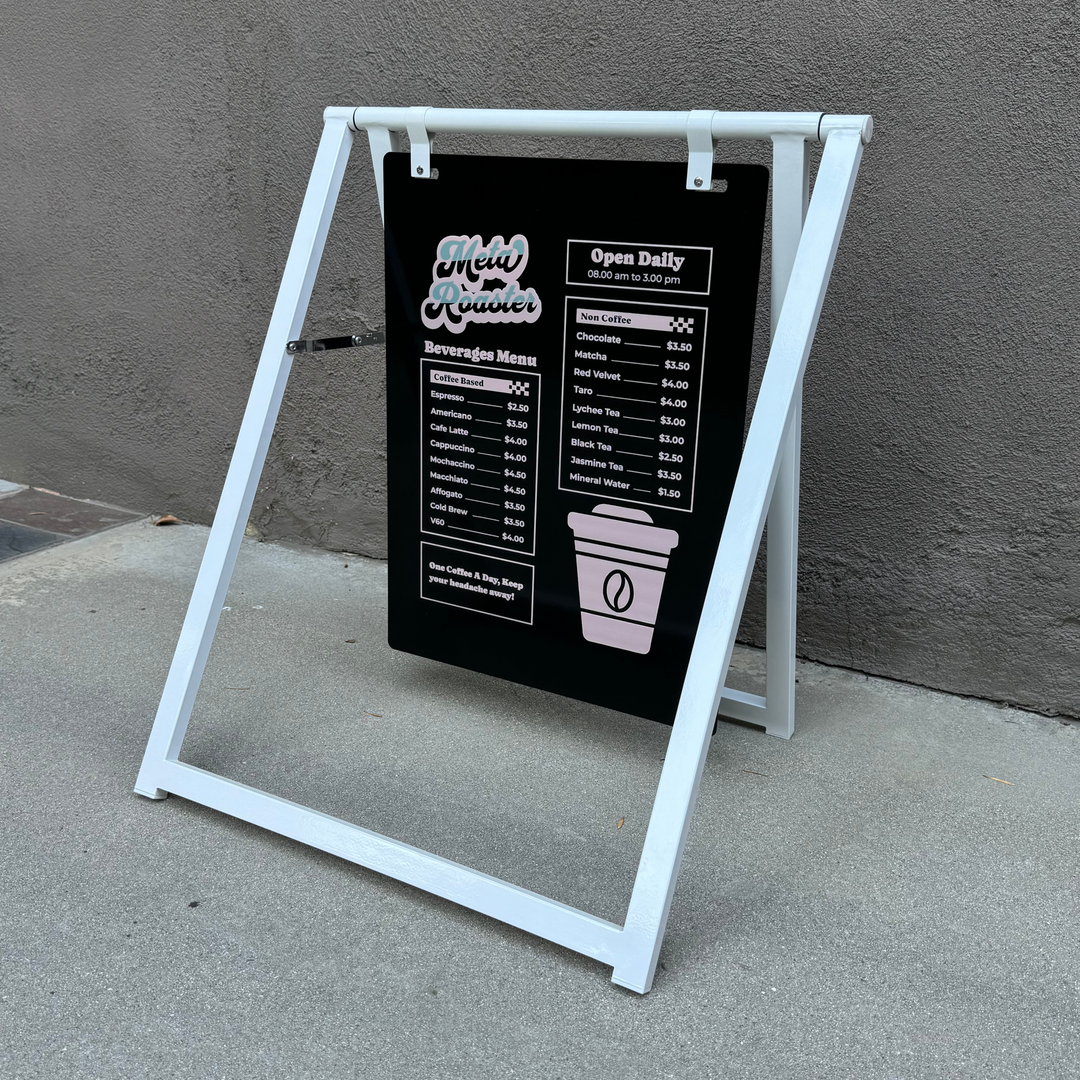 Pop-Up Custom Metal A Frame Sign 24" W x 30" H – Contemporary Marks